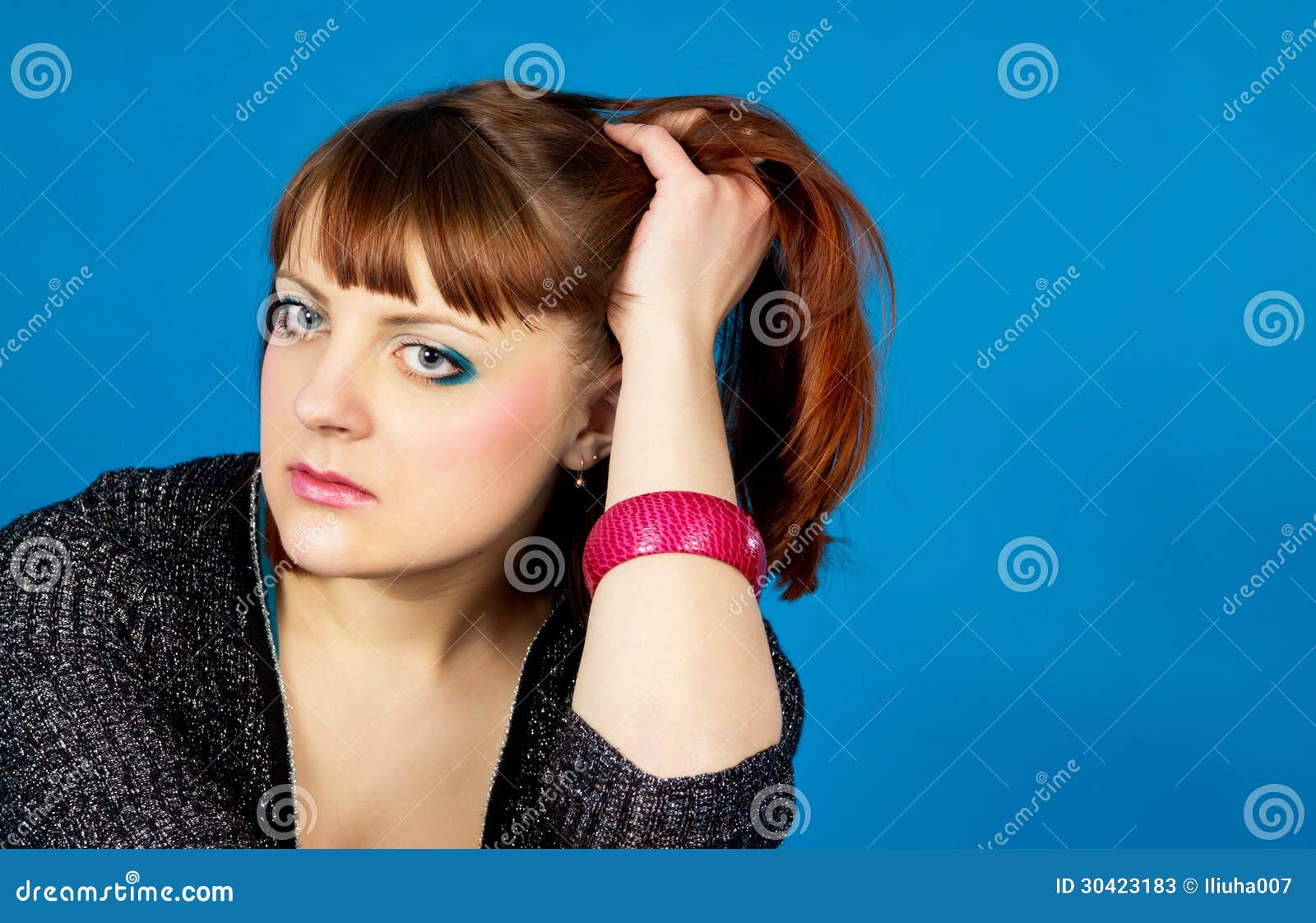 Sad red-haired girl stock image. Image of face, attractive - 30423183