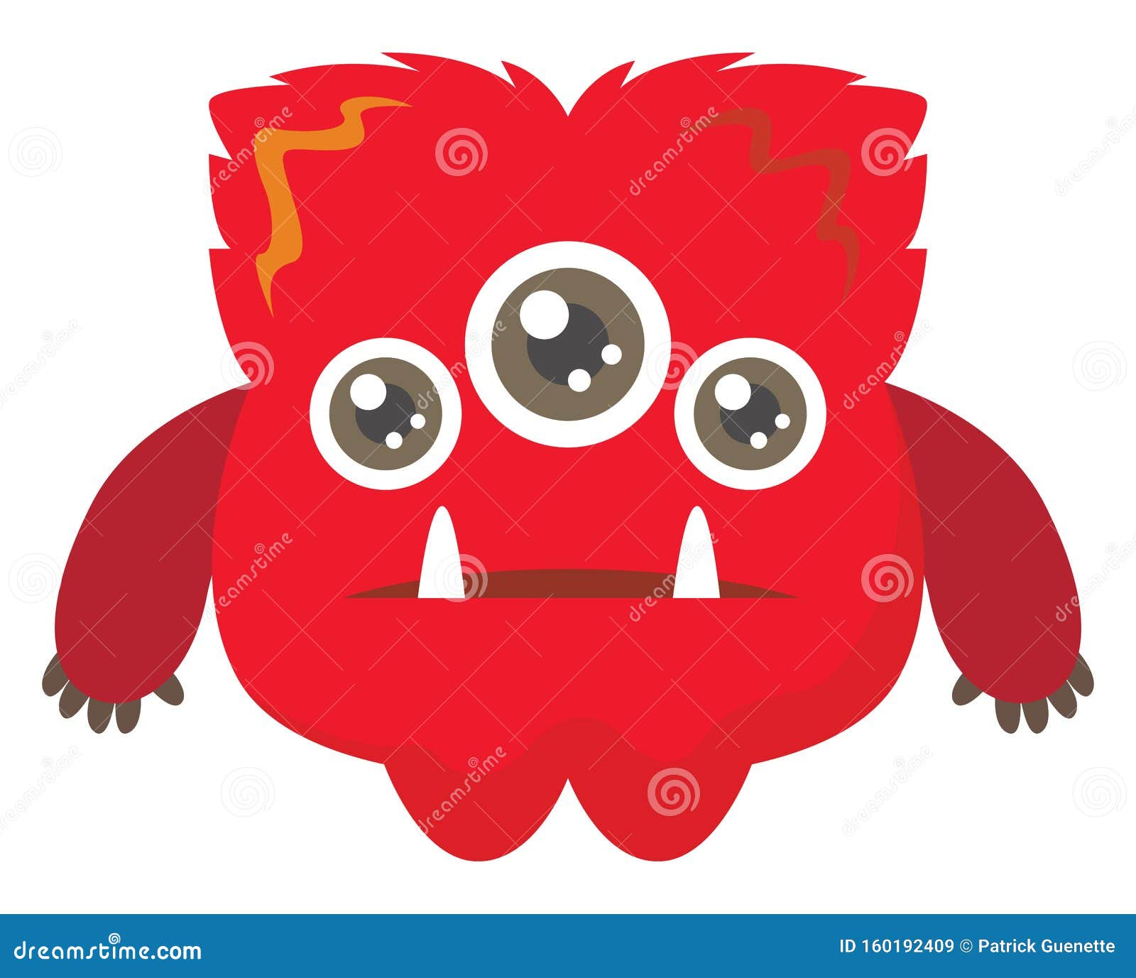 Sad Red Monster, Illustration, Vector Stock Vector - Illustration of ...