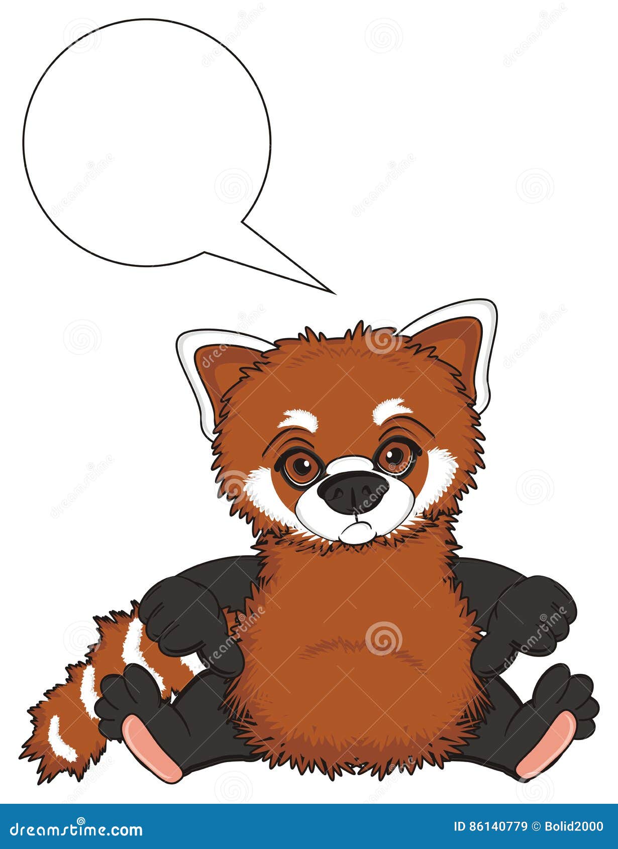 Sad Red Panda and Clean Footnote Stock Illustration - Illustration of ...