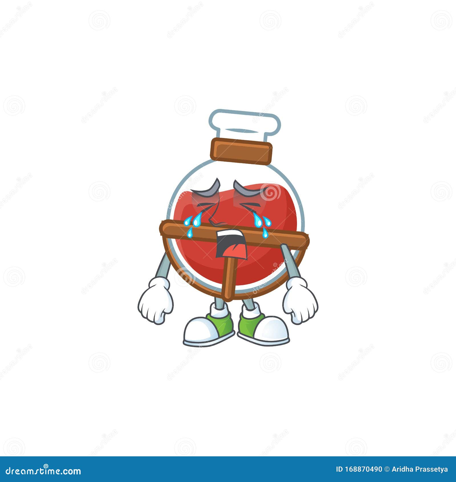 Sad of Red Potion Cartoon Mascot Style Stock Vector - Illustration of ...