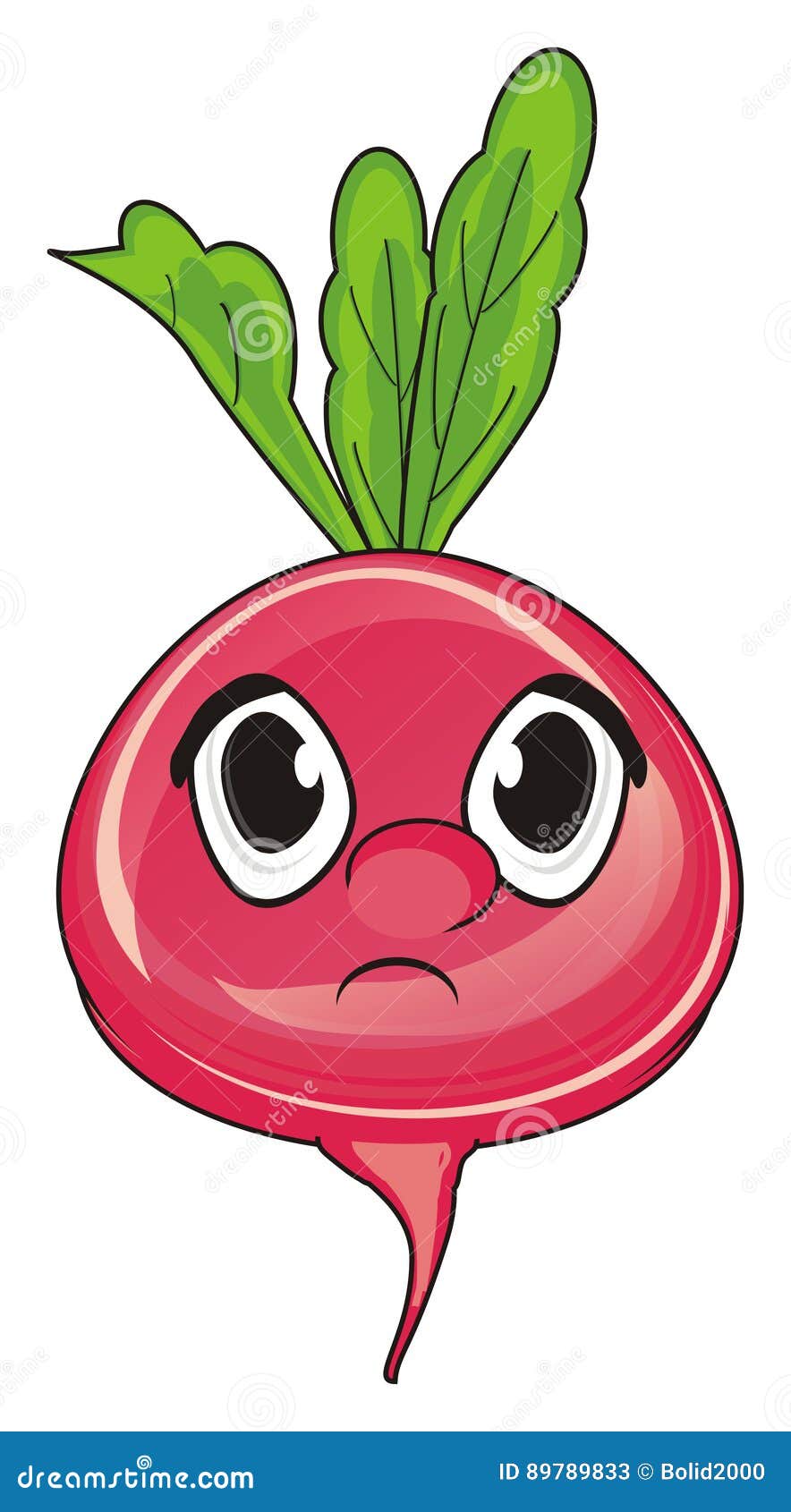 Sad red radish stock illustration. Illustration of cartoon - 89789833