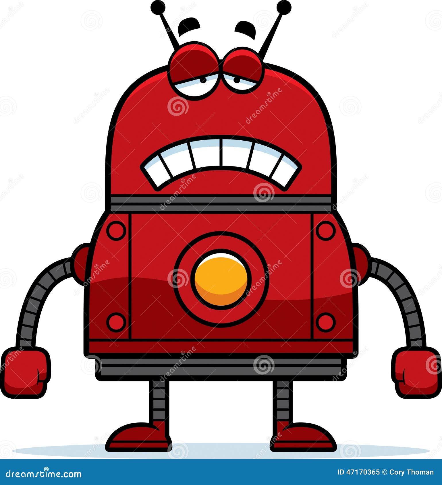 Sad Red Robot stock vector. Illustration of depressed - 47170365
