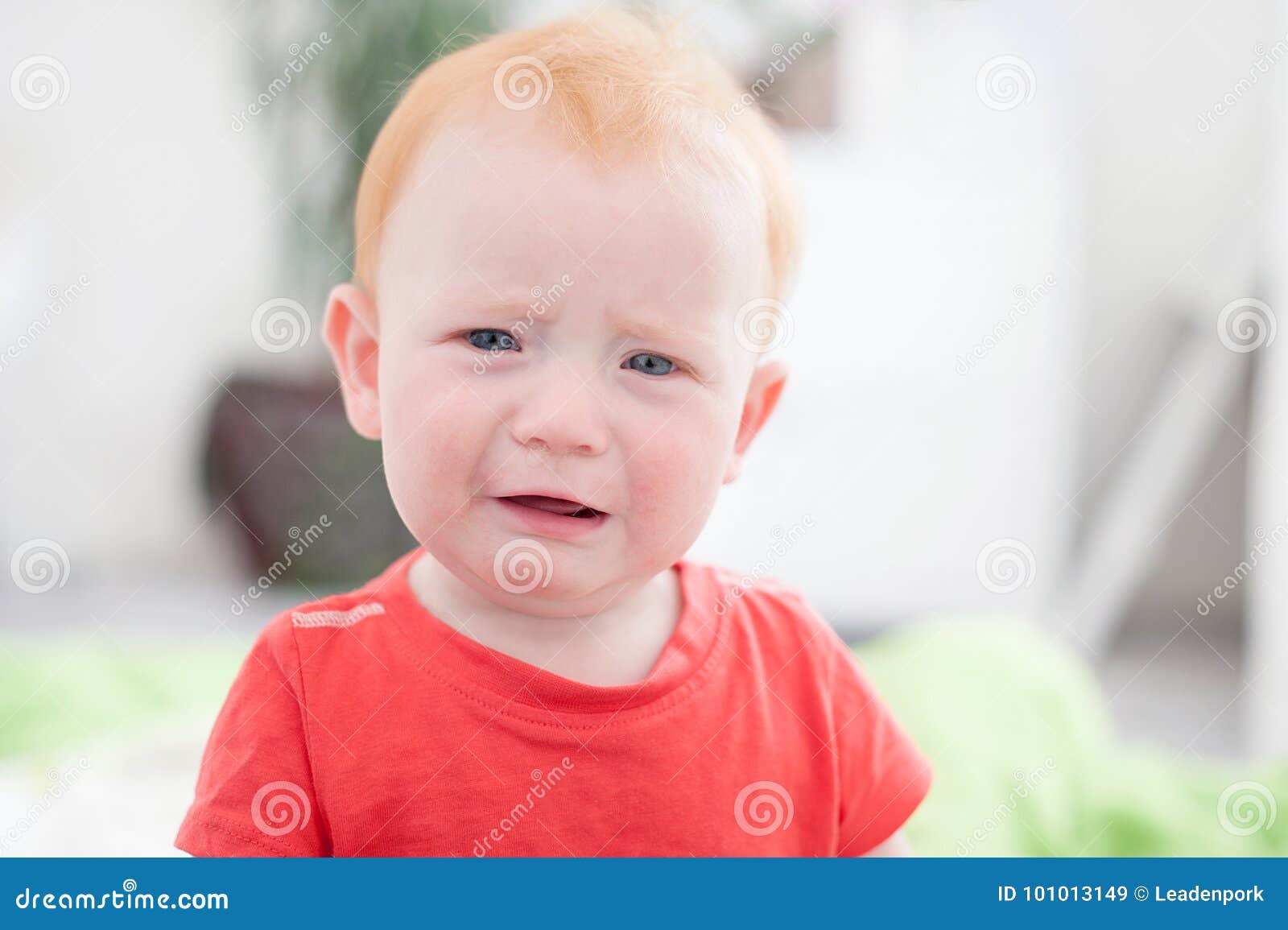 Sad redhead boy cries stock image. Image of beautiful - 101013149