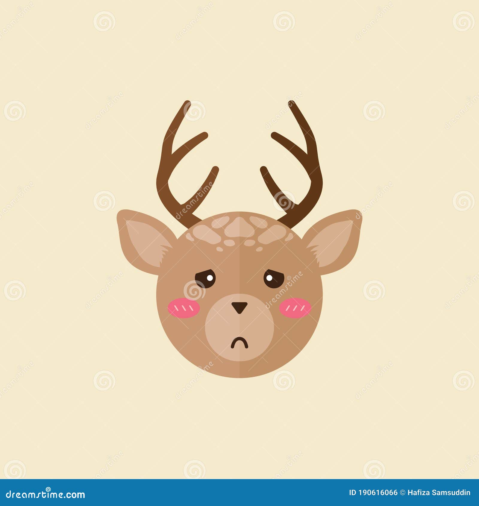 Sad Reindeer. Vector Illustration Decorative Design Stock Vector ...