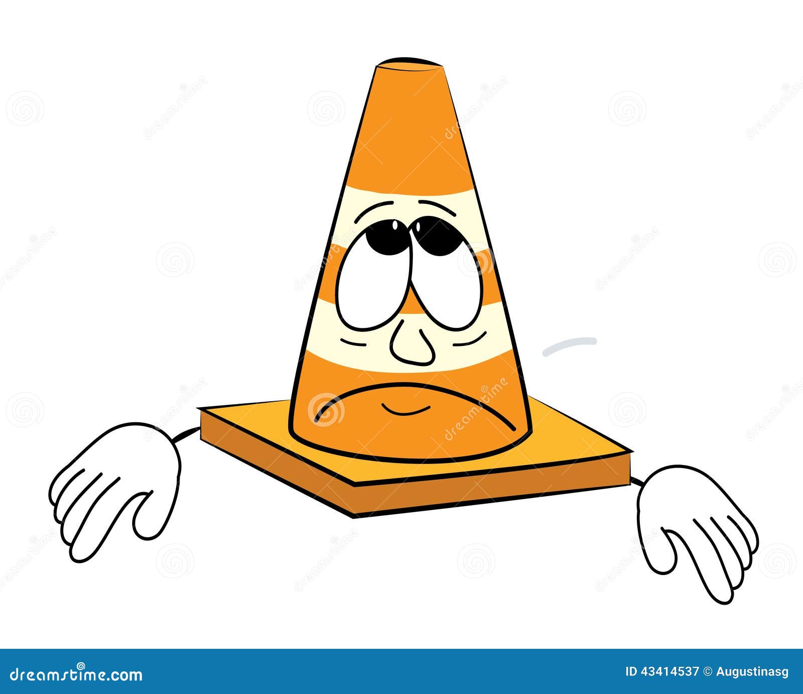 Sad Road cone cartoon stock illustration. Illustration of transport ...