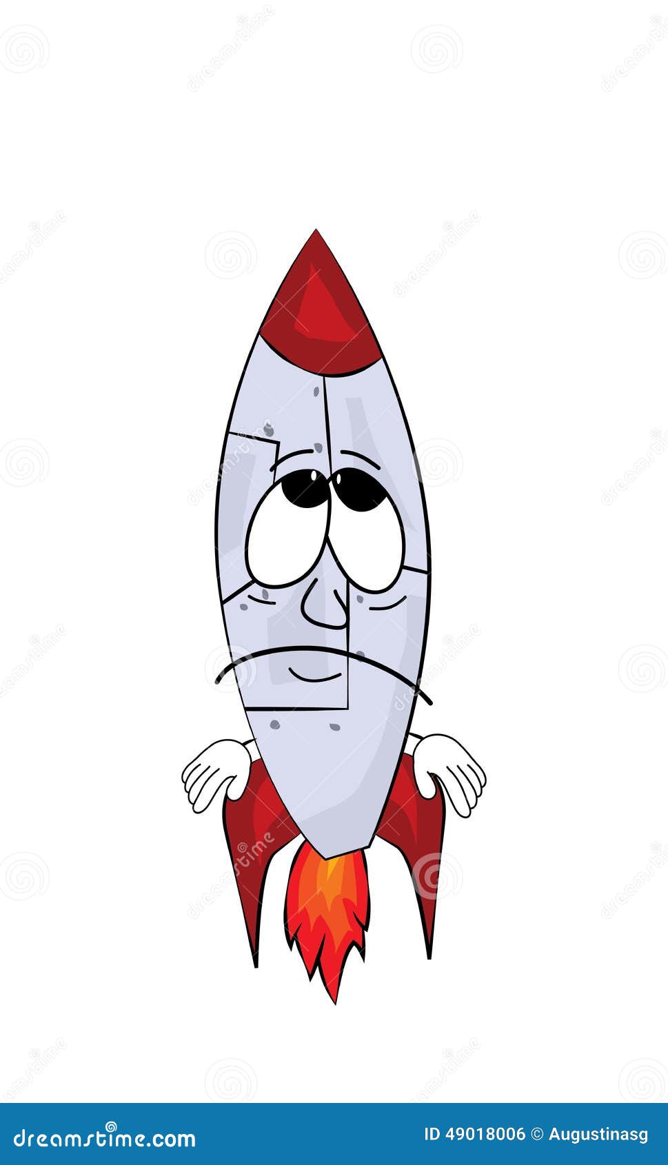 Sad rocket cartoon stock illustration. Illustration of sadness - 49018006