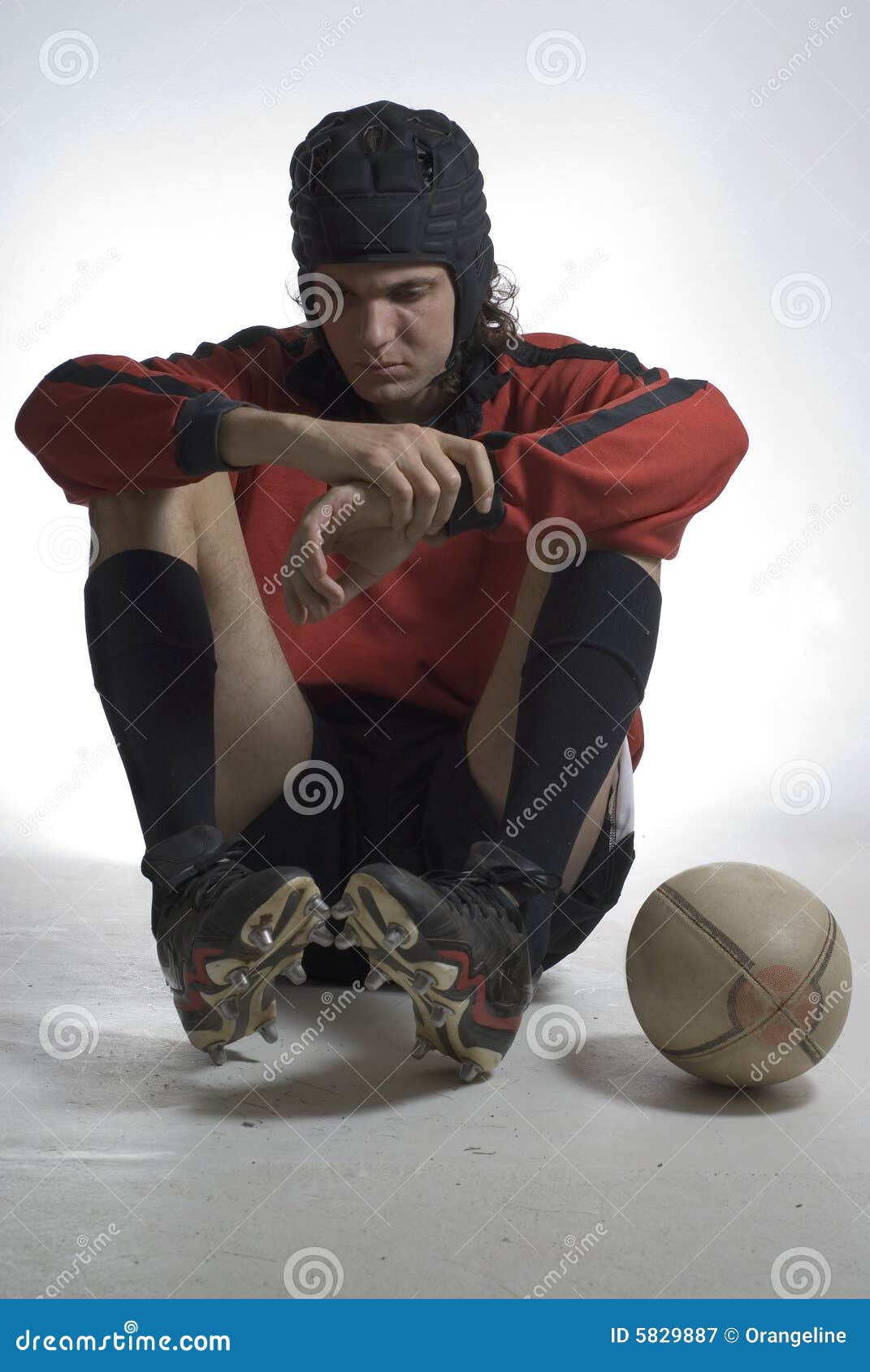 Sad Rugby Player - Vertical Picture. Image: 5829887