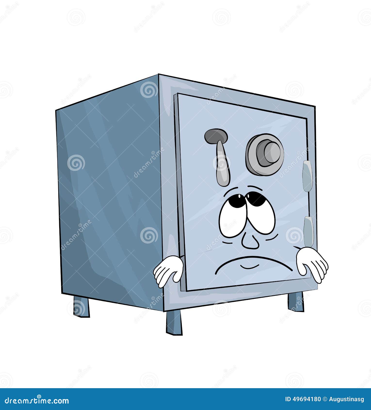 Sad safe cartoon stock illustration. Illustration of object - 49694180