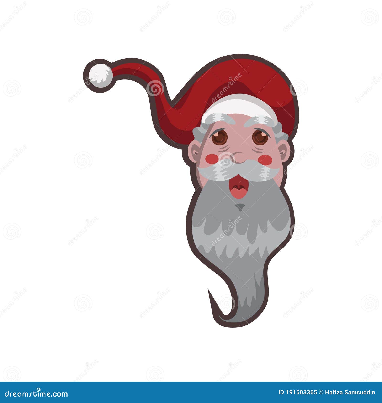 Sad Santa Claus. Vector Illustration Decorative Design Stock Vector ...