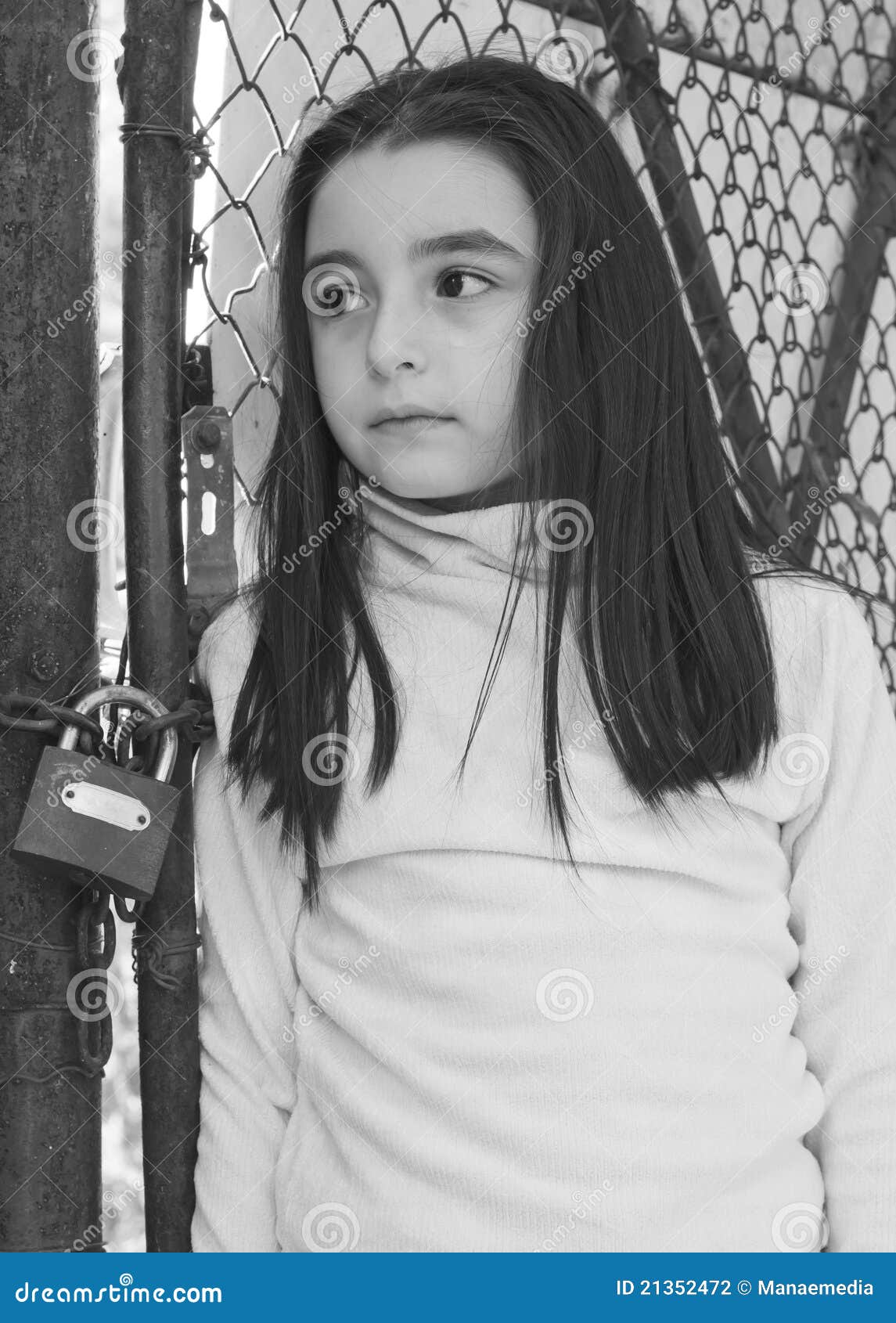 Sad and scared little girl stock photo. Image of sadness - 21352472
