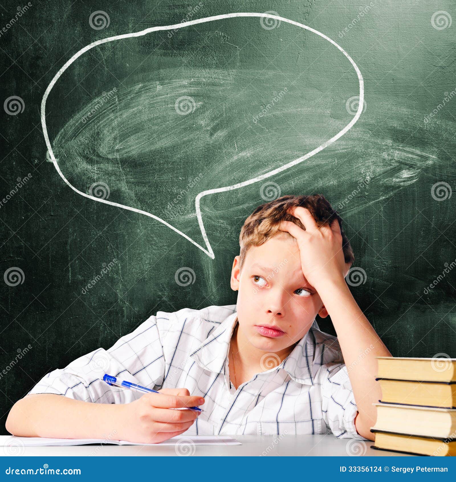 Sad school boy stock photo. Image of background, school - 33356124