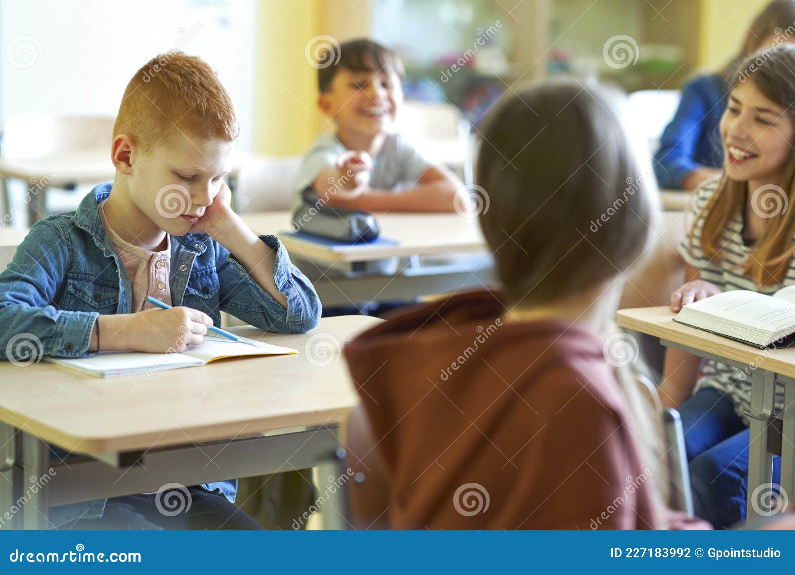 Kids at school stock photo. Image of clothing, emotional - 227183992