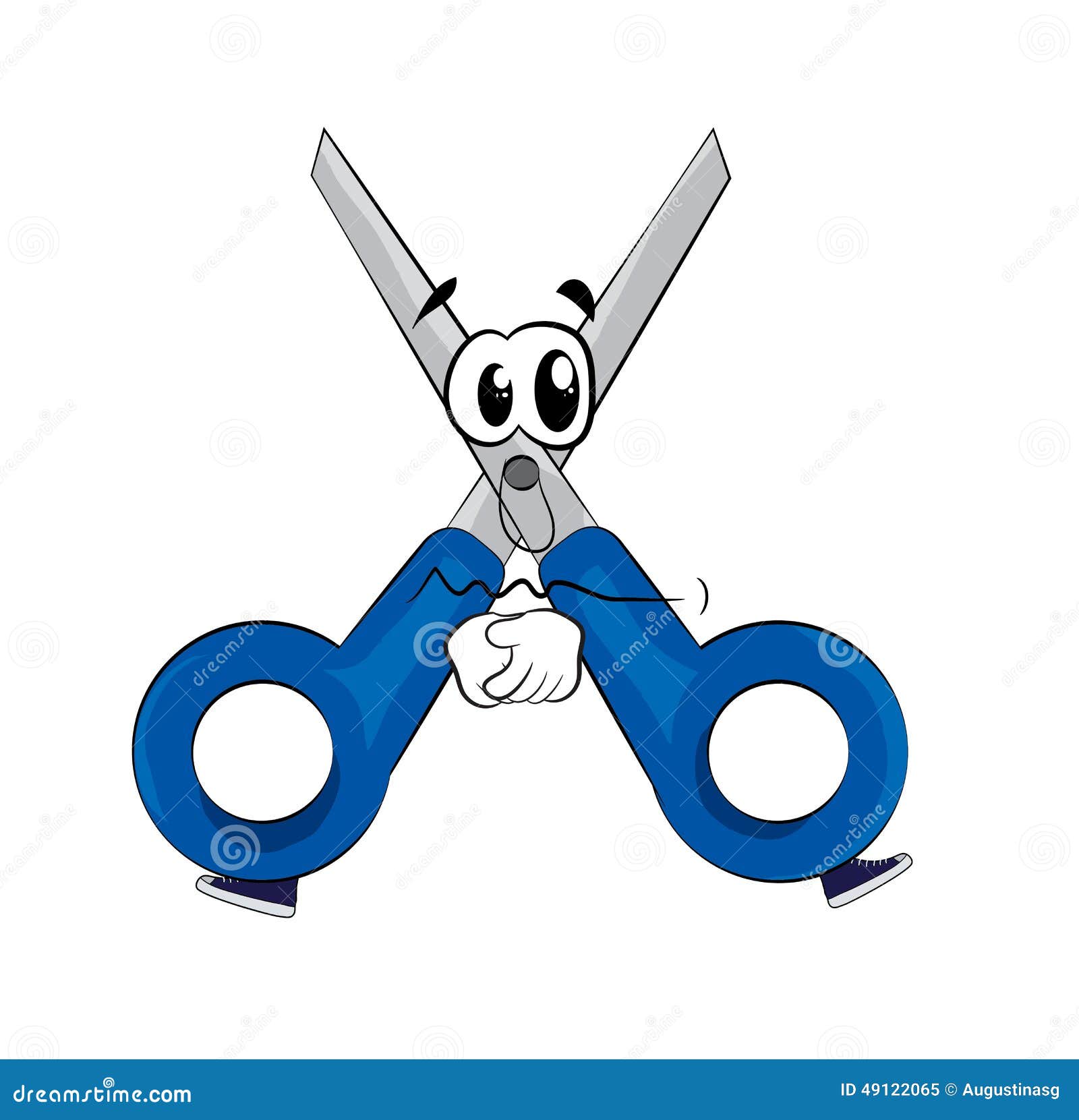 Sad scissors cartoon stock illustration. Illustration of blue - 49122065
