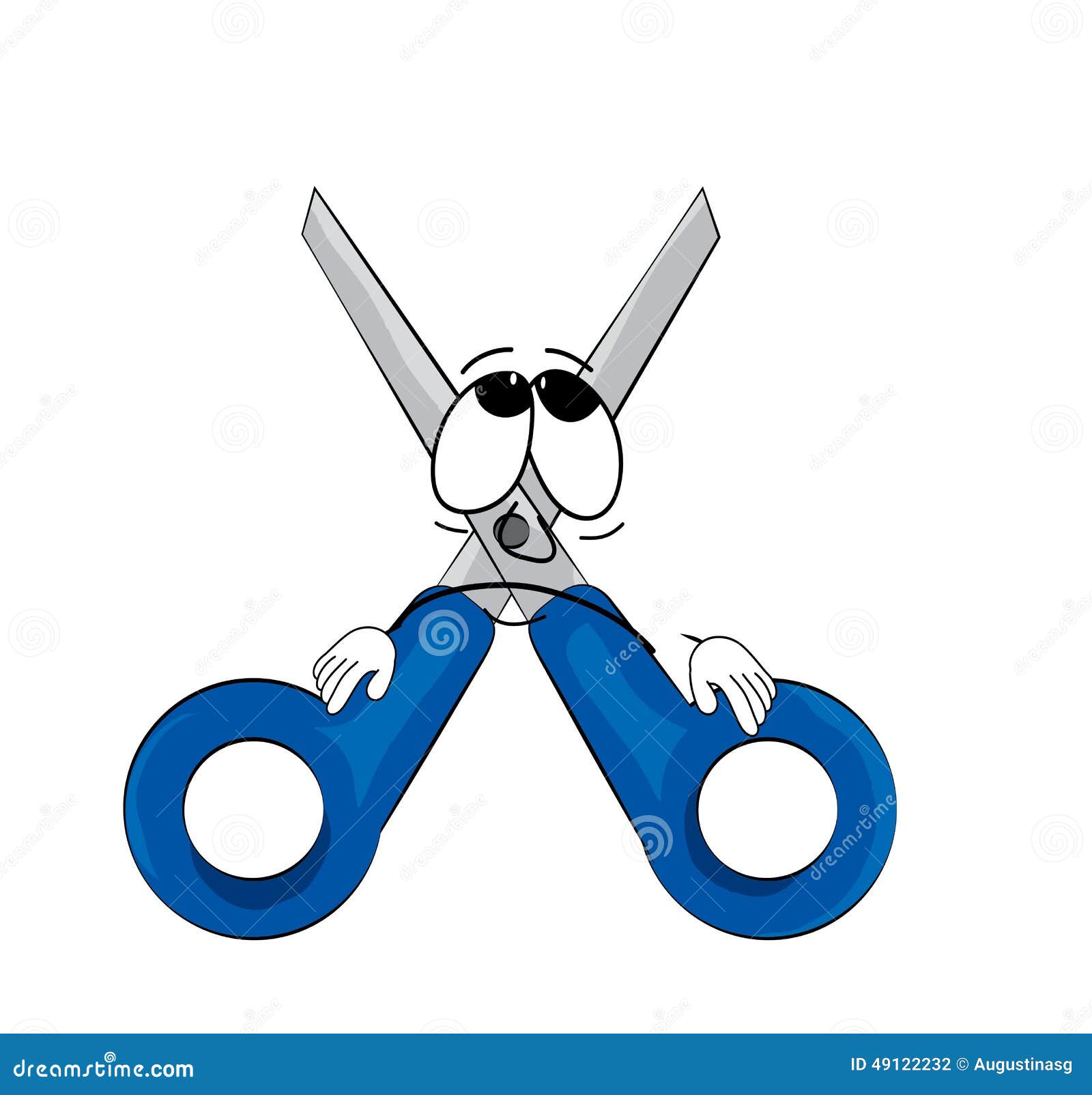 Sad scissors cartoon stock illustration. Illustration of isolated ...