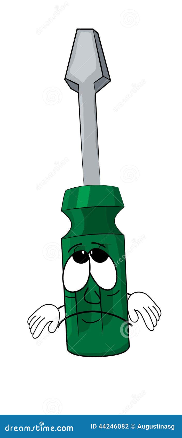 Sad screwdriver cartoon stock illustration. Illustration of work - 44246082