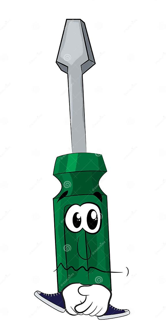 Sad screwdriver cartoon stock illustration. Illustration of screwdriver ...