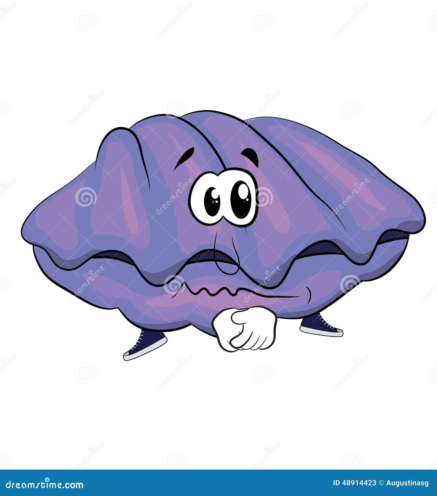 Sad sea shell cartoon stock illustration. Illustration of upset - 48914423