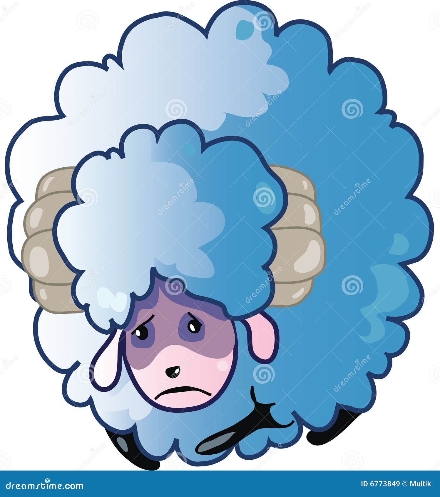 Sad Sheep Cartoon Vector | CartoonDealer.com #6773849