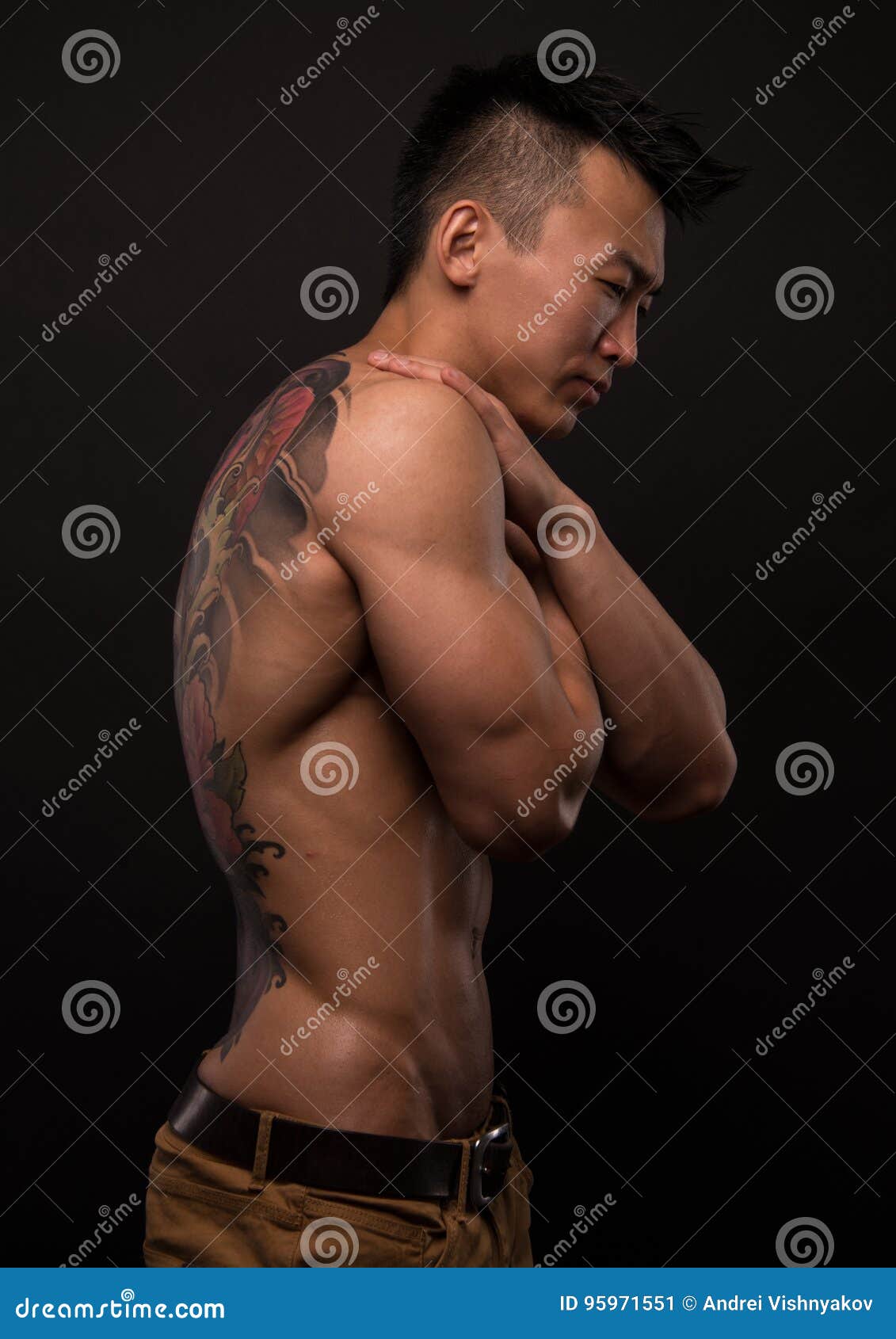 Sad shirtless model stock image. Image of expression - 95971551