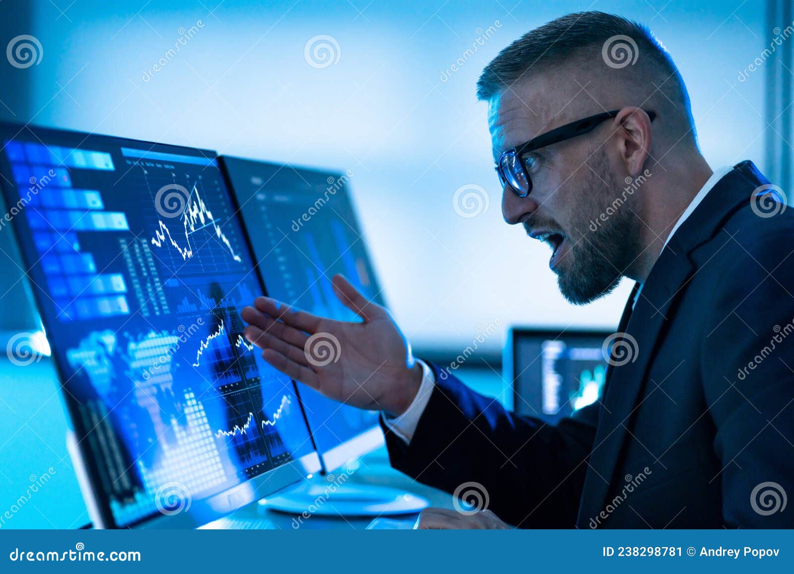 Sad and Shocked KPI Data Analyst Stock Image - Image of work, multiple ...