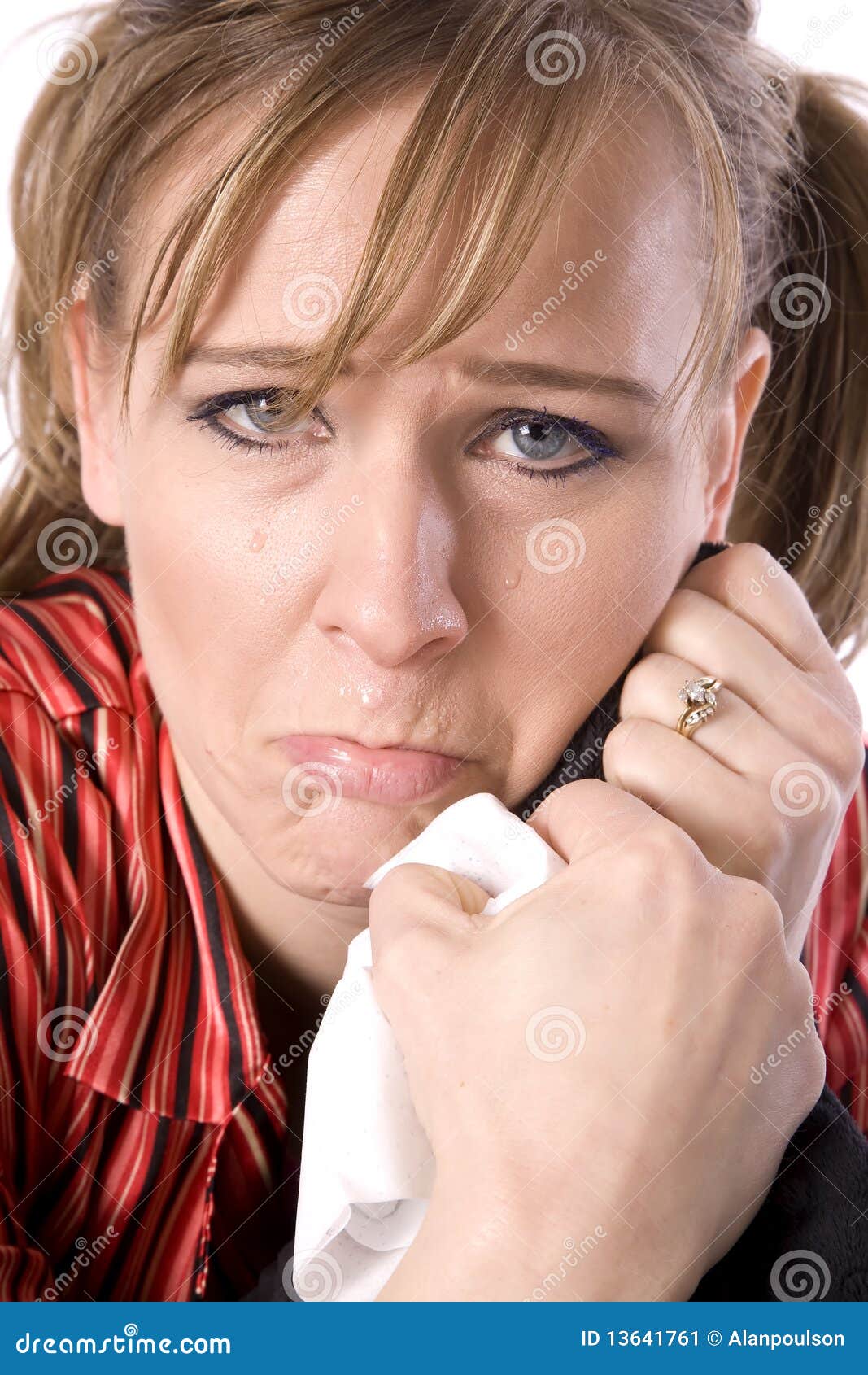 Sad sick girl stock image. Image of nose, person, female - 13641761