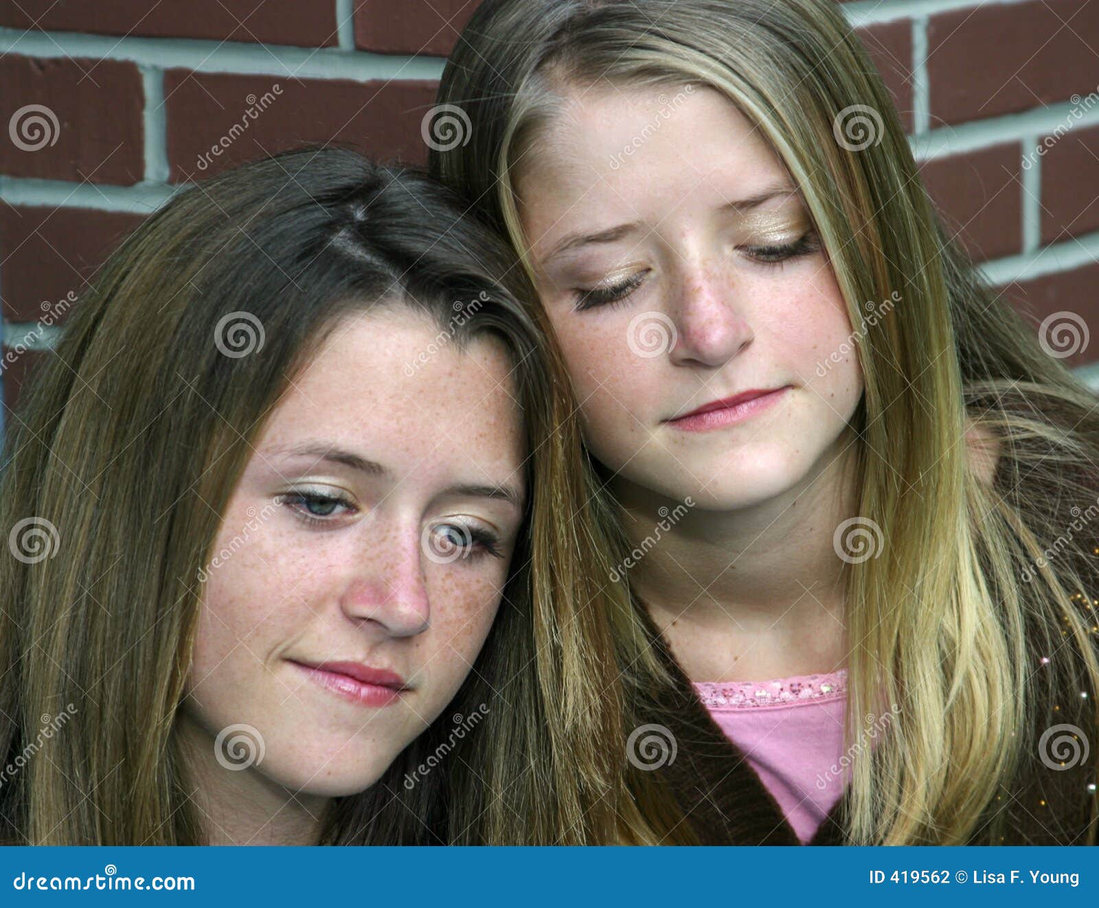 Sad Sisters stock photo. Image of blue, together, sister - 419562