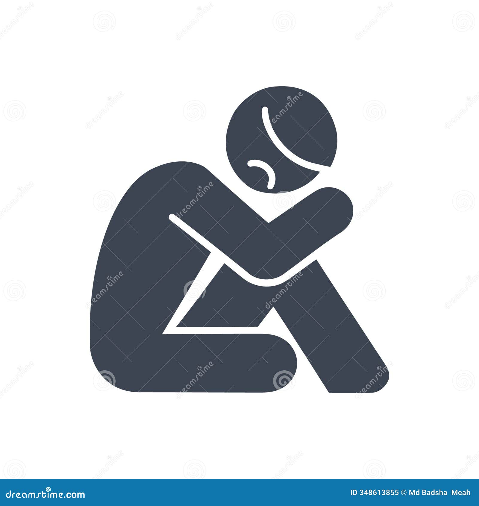 Man Sitting Icon. Person Sit Bench Chair Wait Waiting Seat Patience ...