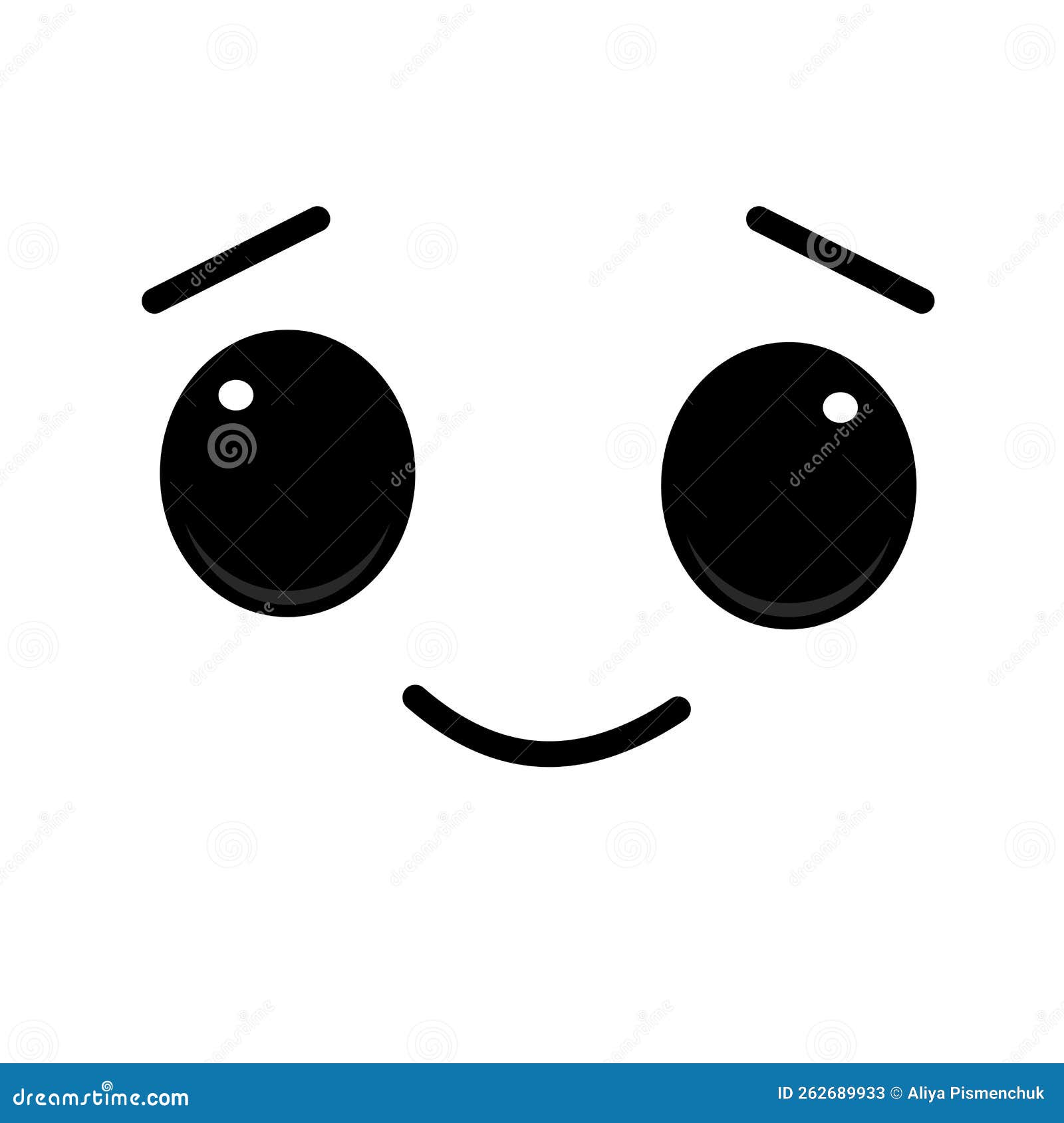 Sad smile face stock vector. Illustration of expression - 262689933