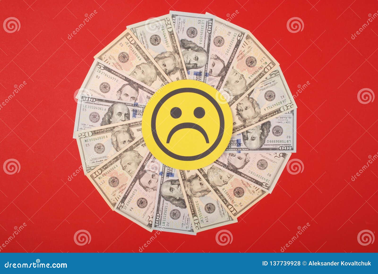 Sad Smile Faces on Mandala Kaleidoscope from Money Stock Photo - Image ...