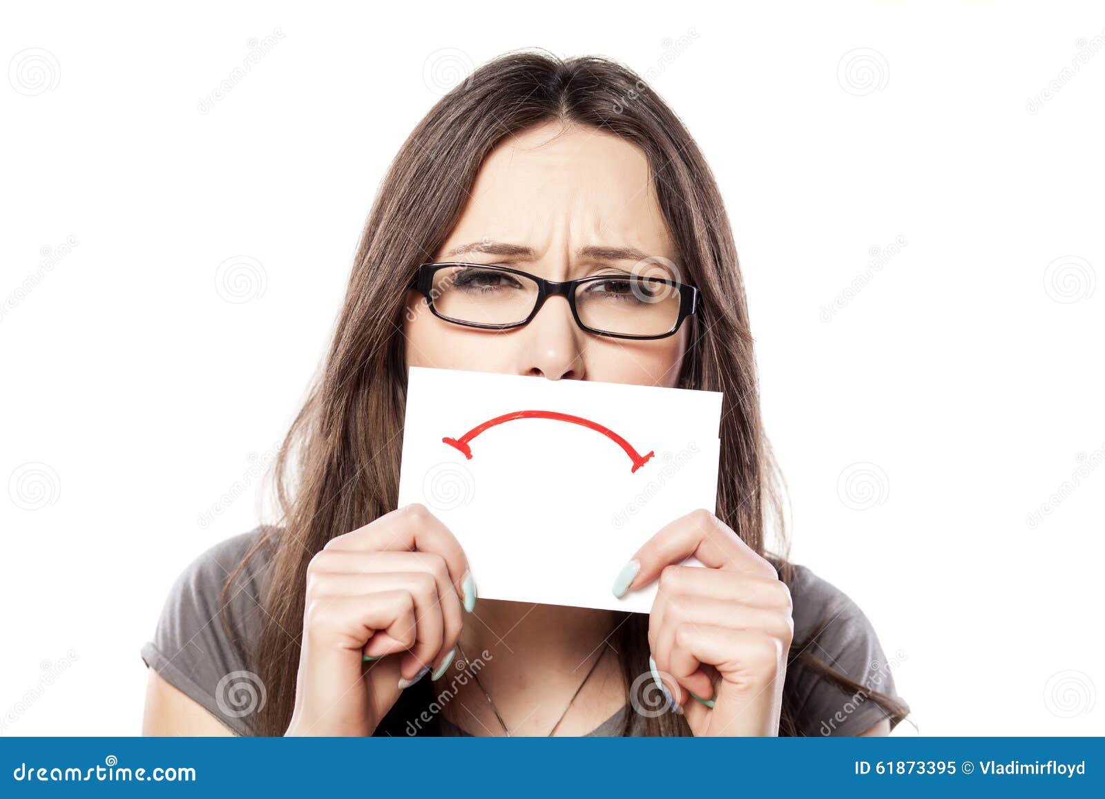 Sad smile stock image. Image of isolated, sadness, face - 61873395