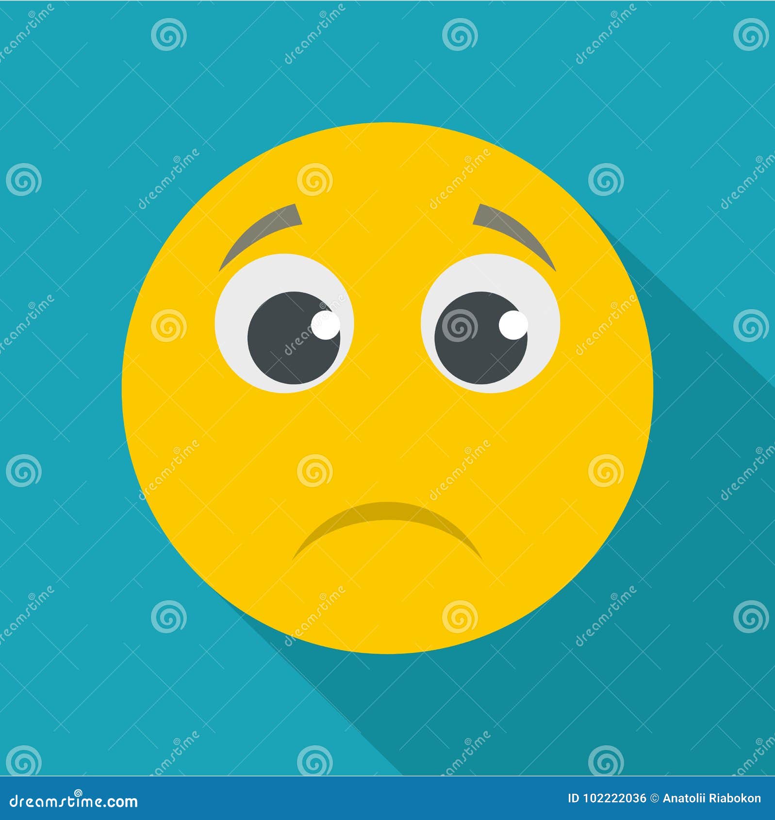 Sad smile icon vector flat stock vector. Illustration of design - 102222036