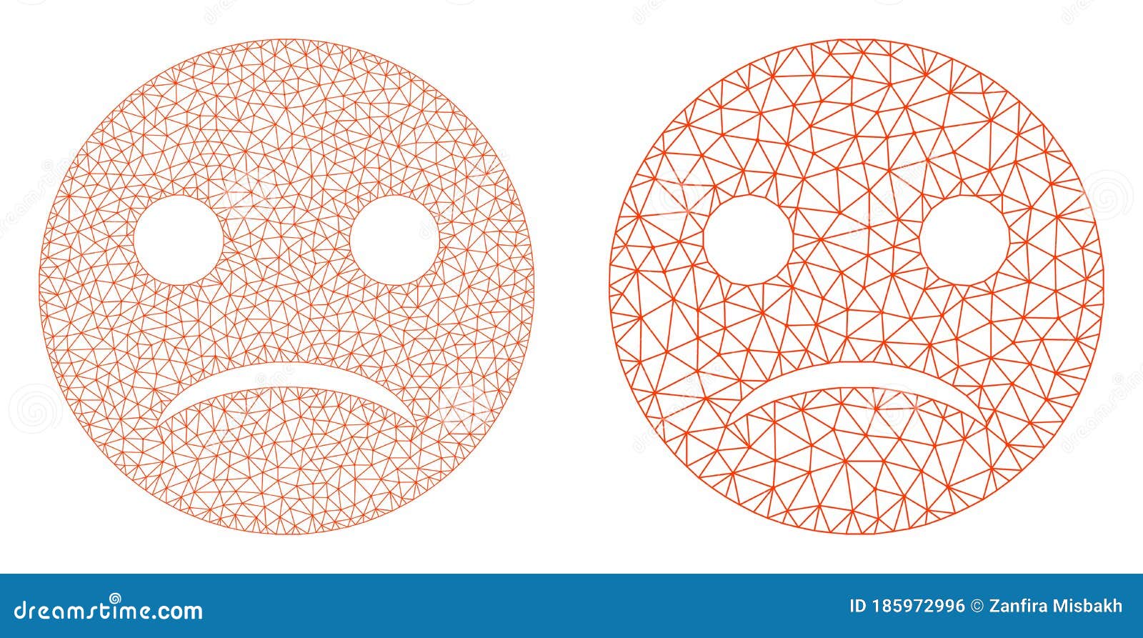 Sad Smiley Icon - Vector Triangle Mesh Stock Vector - Illustration of ...