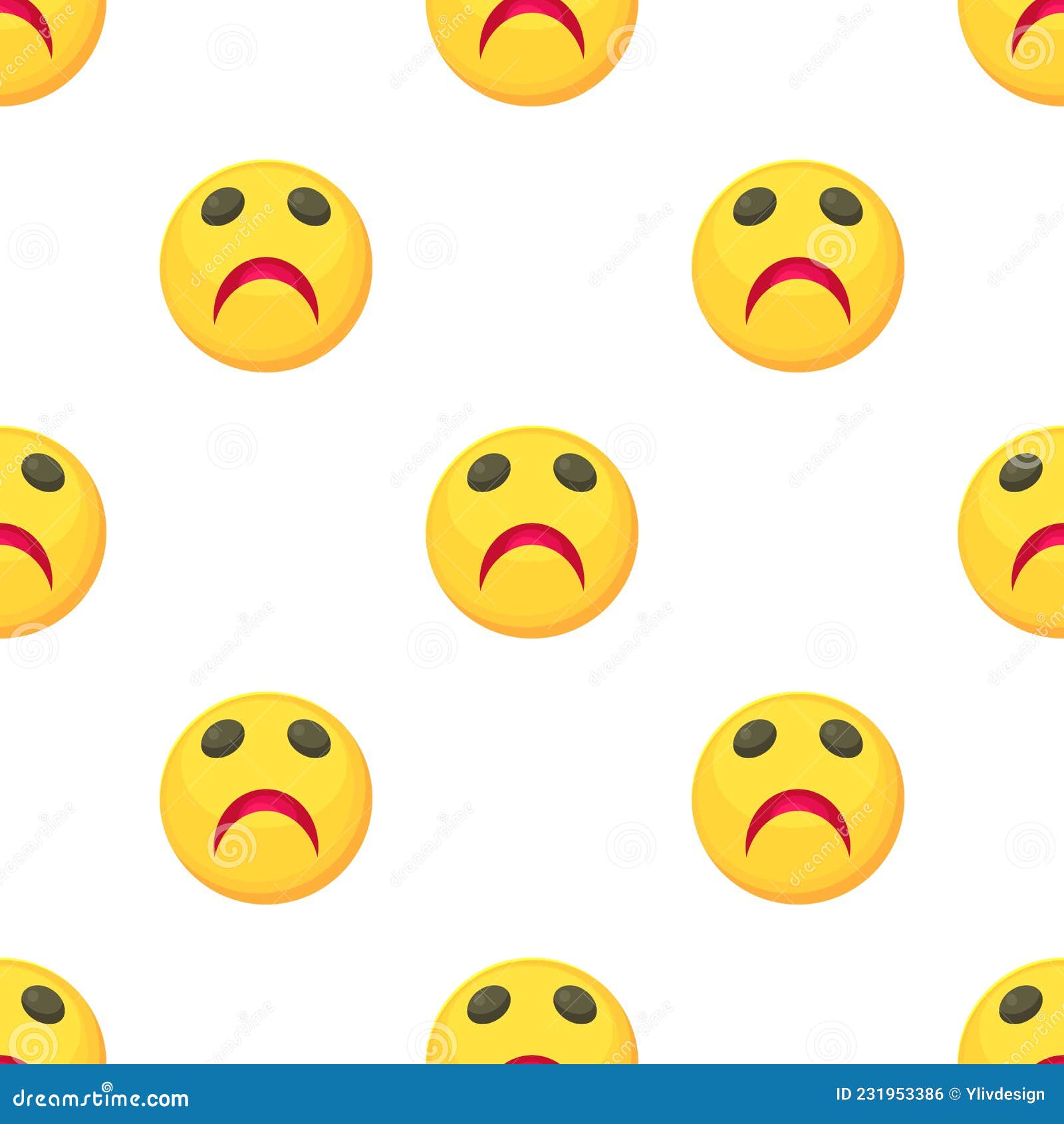 Sad Smiley Pattern Seamless Vector Stock Vector - Illustration of ...