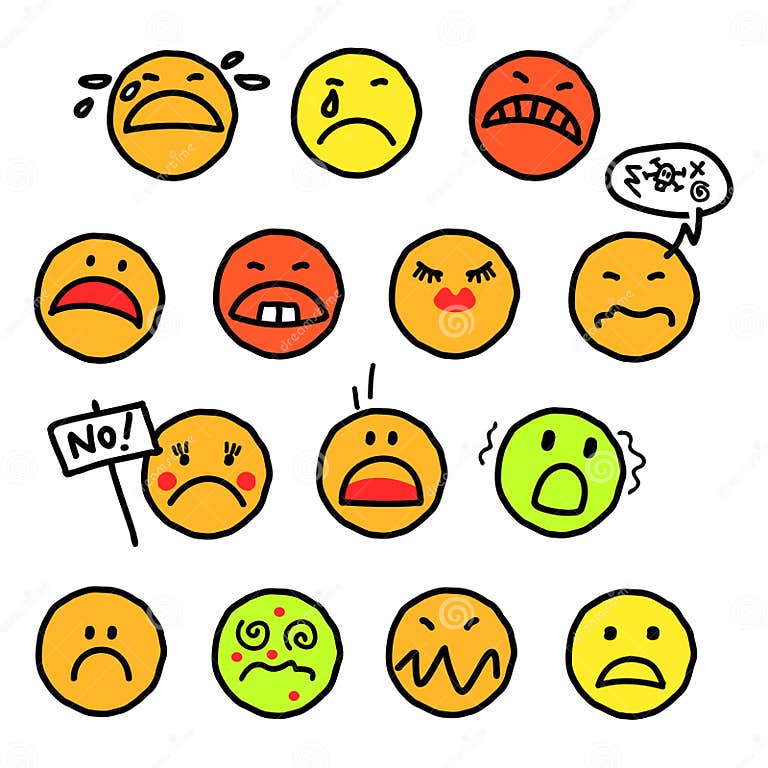Sad smileys stock vector. Illustration of circles, faces - 6743891
