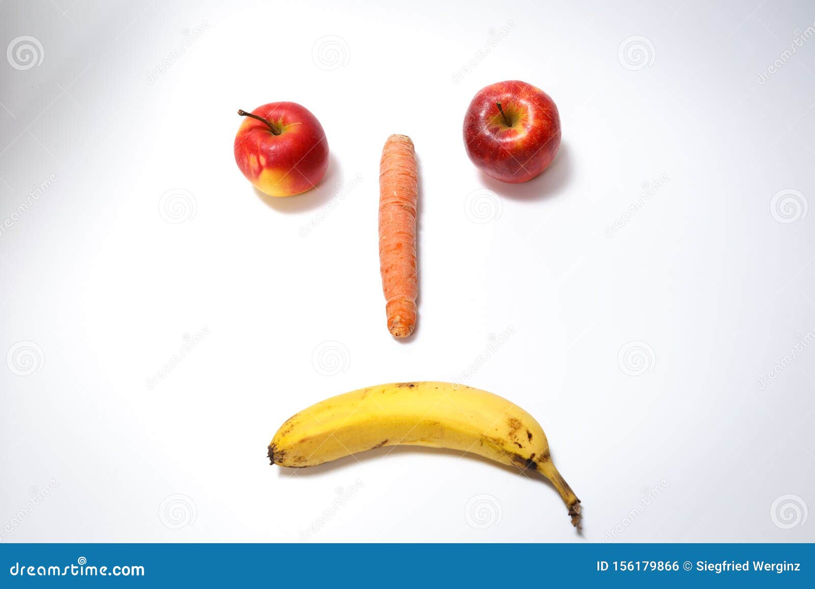Sad Smiling Fruit Face on White Background Stock Photo - Image of ...