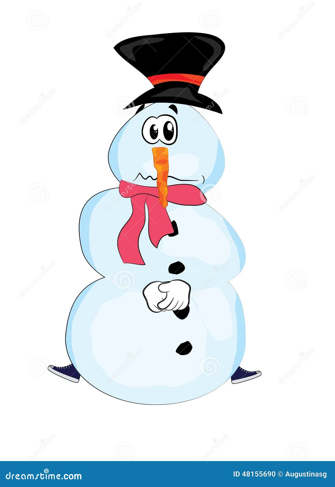 Sad snowman cartoon stock illustration. Illustration of upset - 48155690