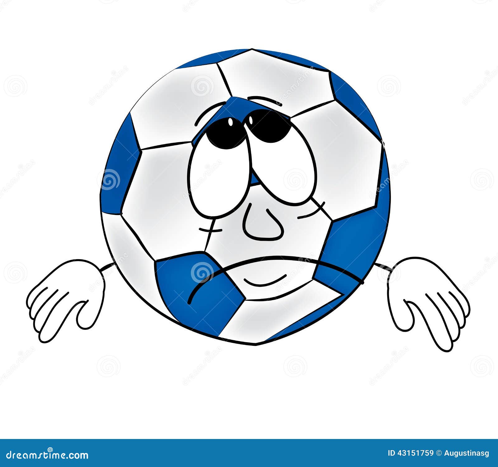 Sad soccer ball cartoon stock illustration. Illustration of hands ...