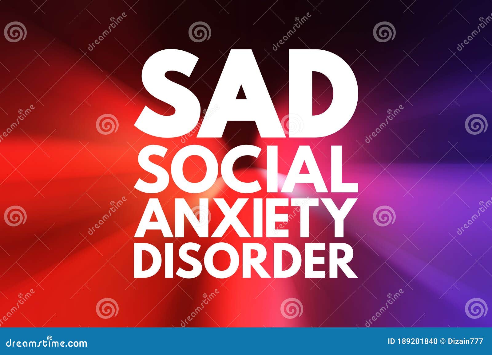 SAD - Social Anxiety Disorder Acronym, Concept Background Stock ...