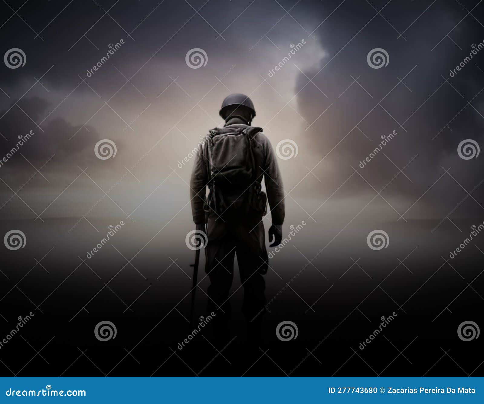 Sad soldier in the war stock illustration. Illustration of memorial ...