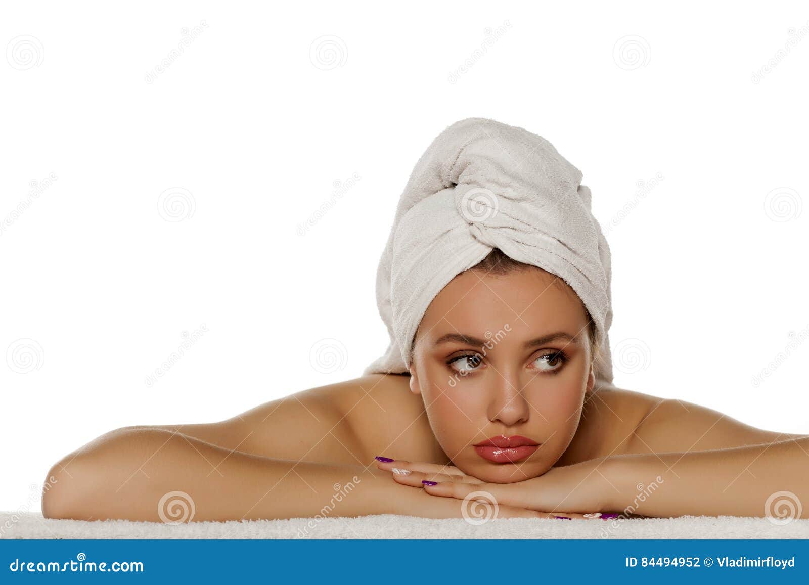 Sad spa woman stock photo. Image of model, health, serious - 84494952