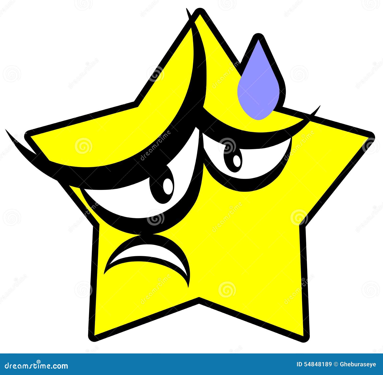 Sad star cartoon isolated stock vector. Illustration of power - 54848189