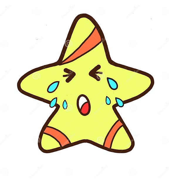 Sad Star Crying with Tears. Stock Illustration - Illustration of star ...