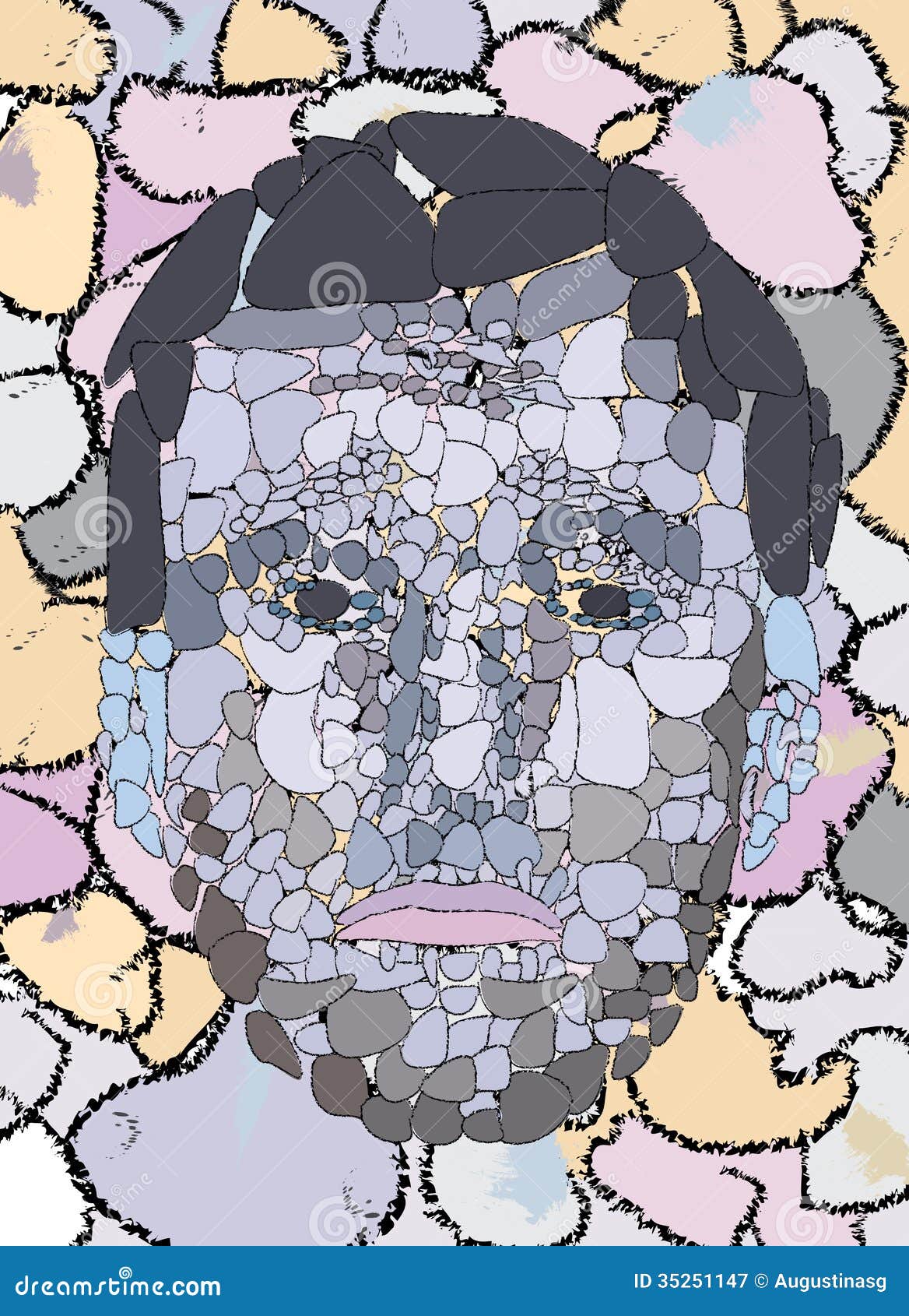 Sad stone face stock illustration. Illustration of sickness - 35251147