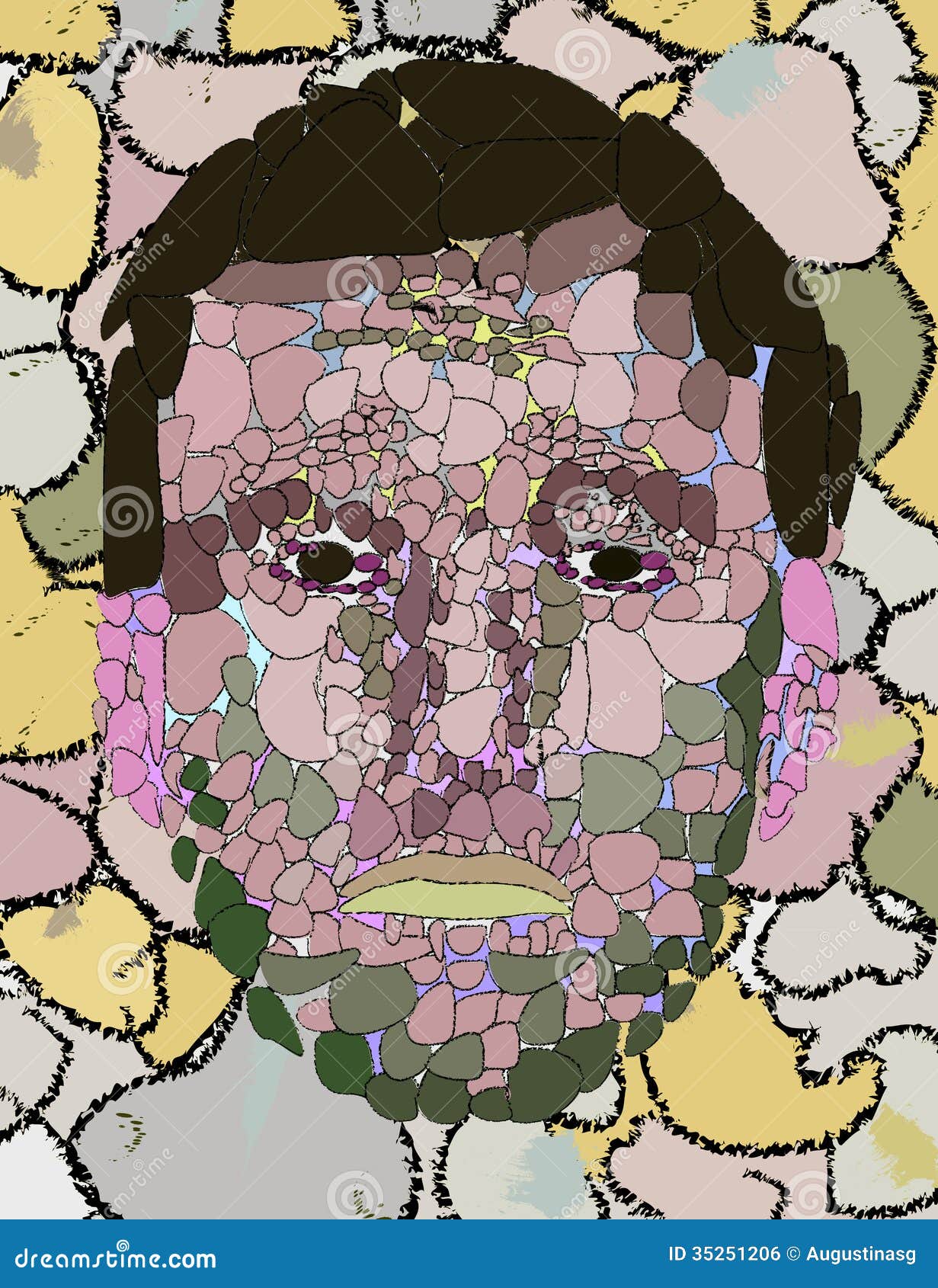 Sad stone face stock illustration. Illustration of lips - 35251206