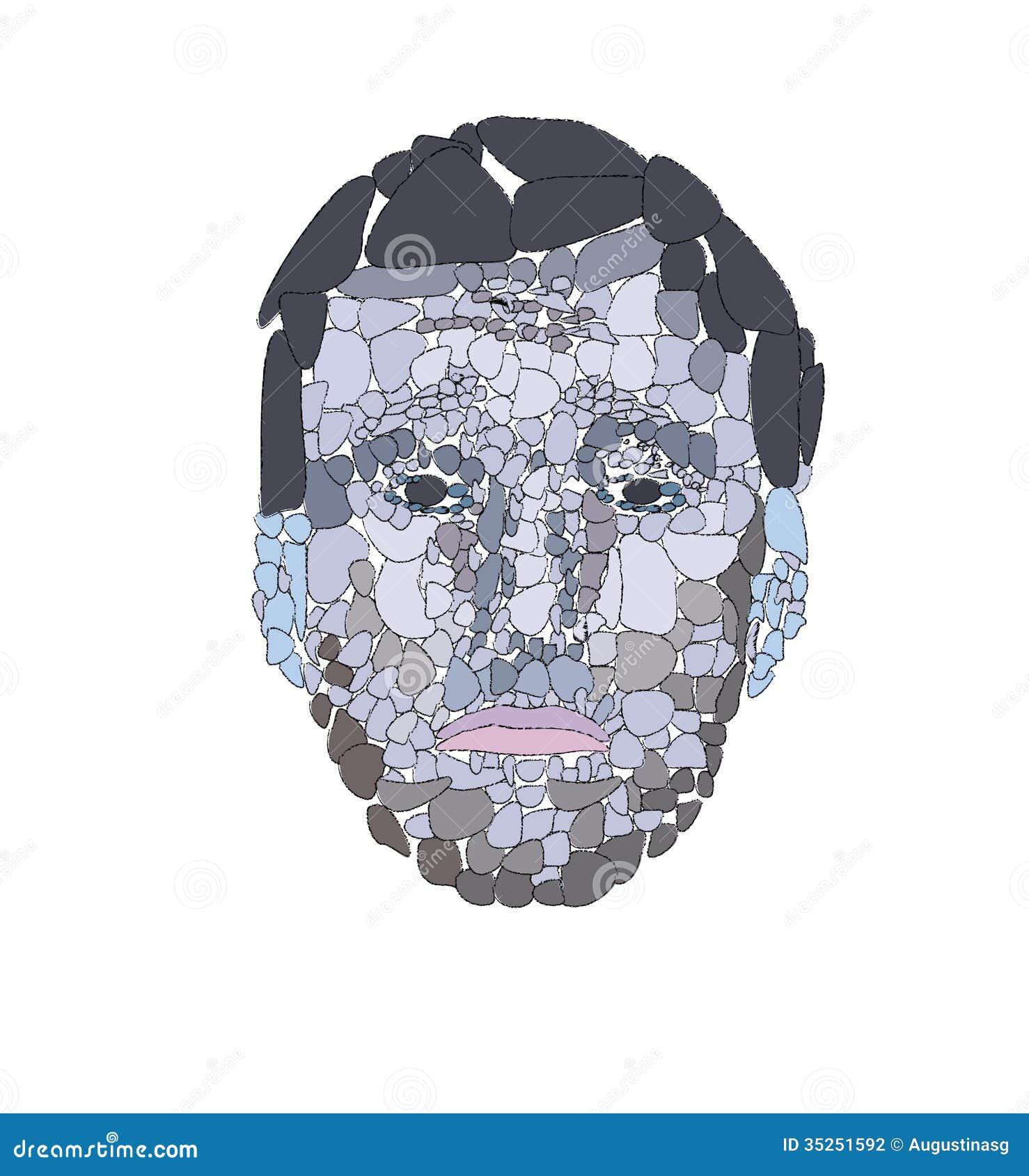 Sad stone face stock vector. Illustration of defeated - 35251592