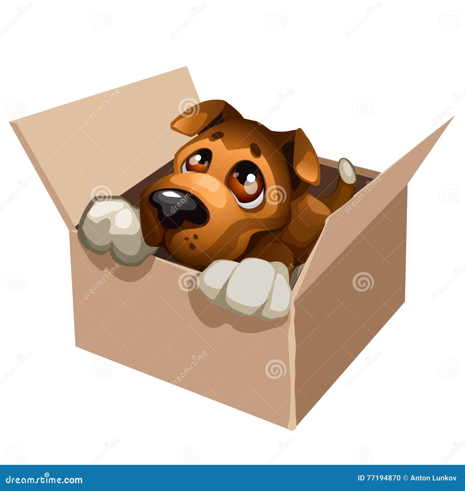 Scared Cardboard Box With Frail Content Falling Into The Void, Vector ...