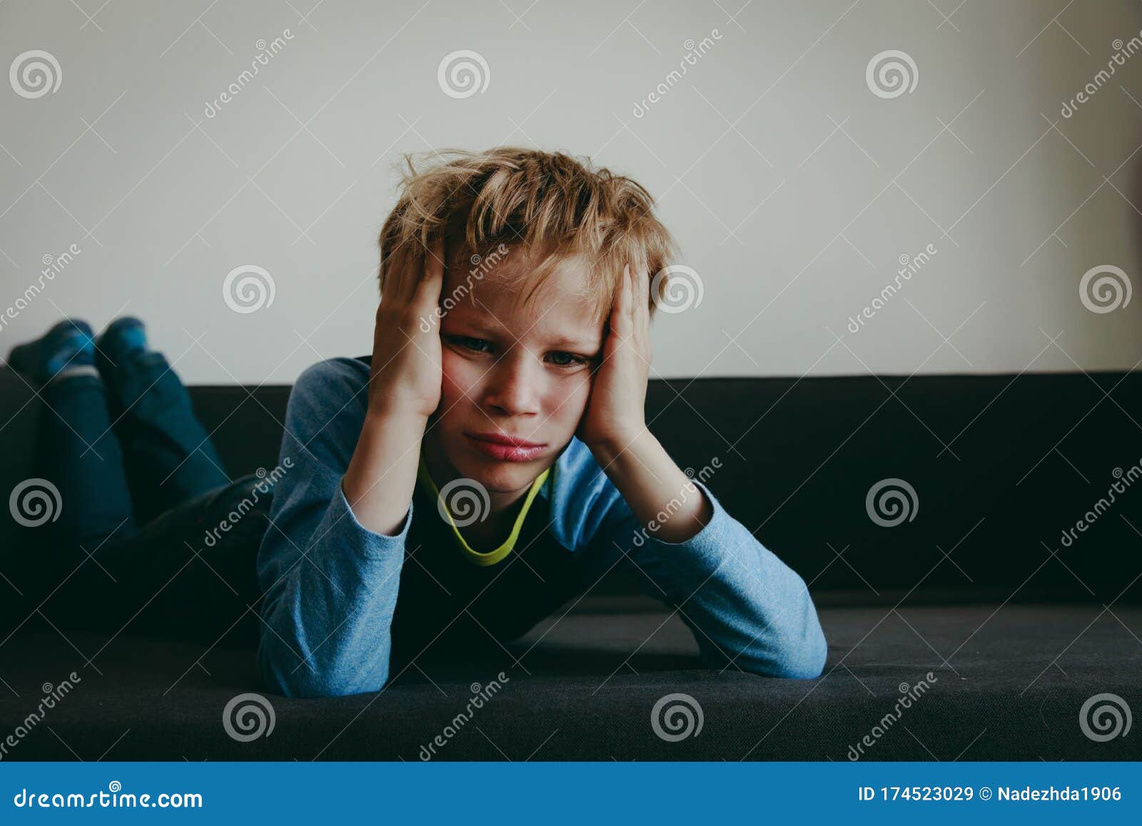 Sad Stressed Tired Exhausted Child, Overload, Abuse Stock Image - Image ...