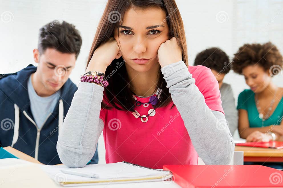 Sad Student stock photo. Image of homework, girl, male - 29637570