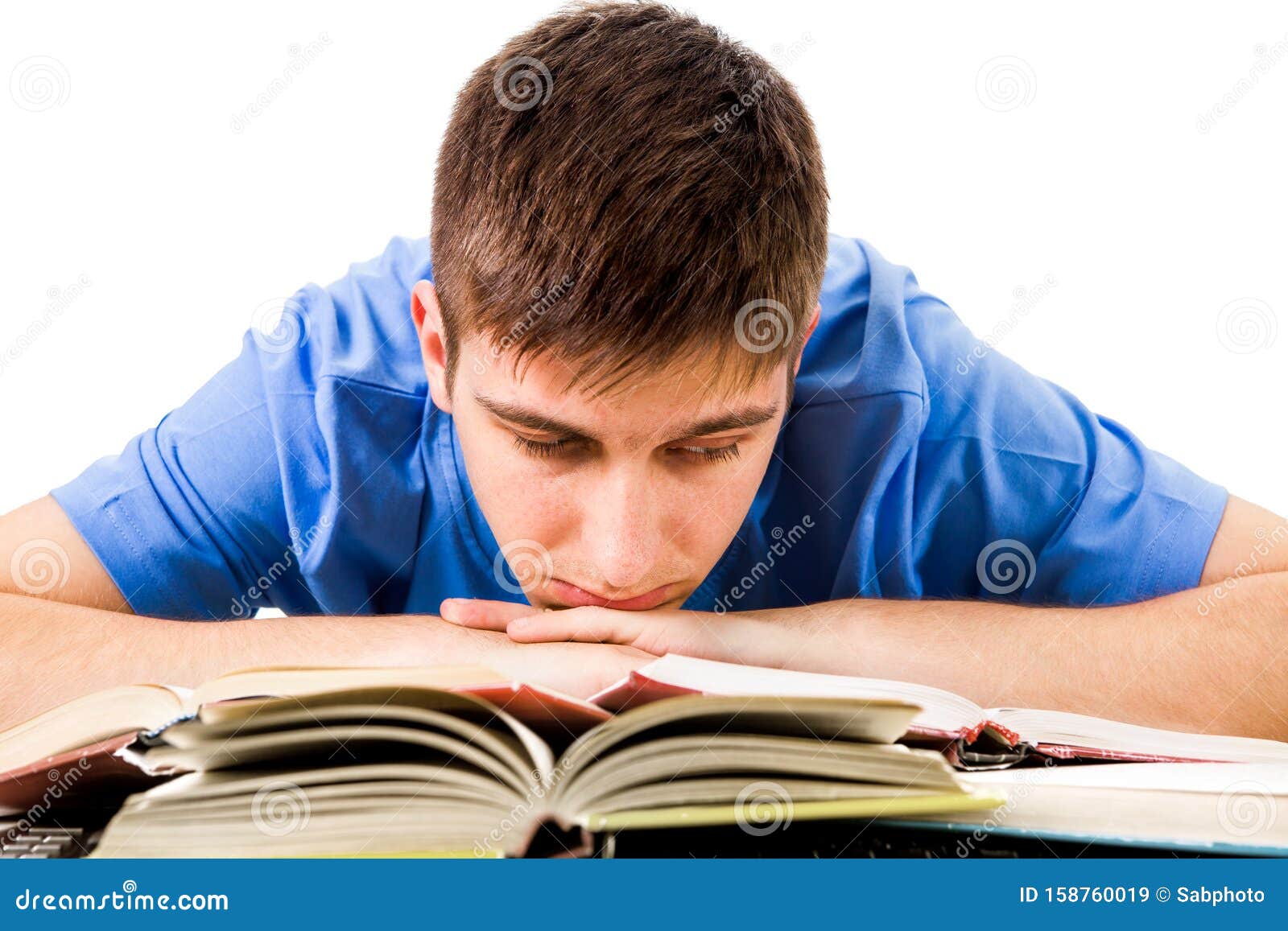 Sad Student with a Book stock image. Image of stress - 158760019