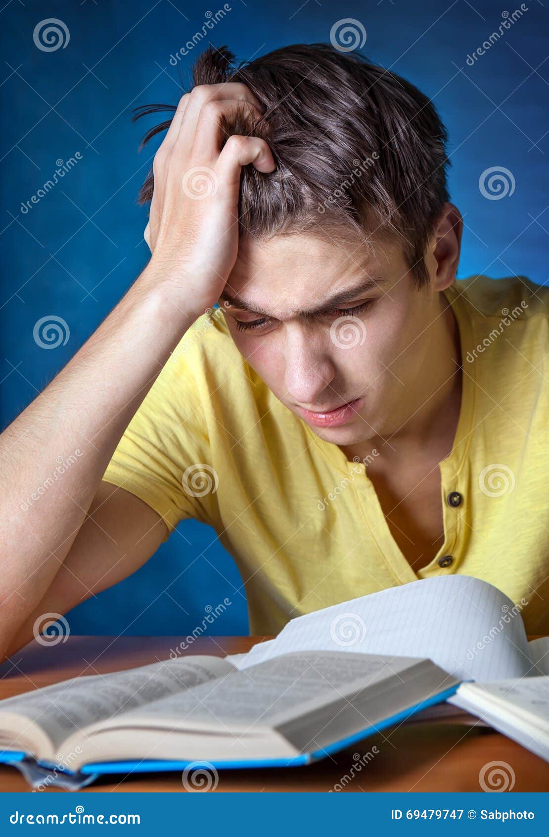 Sad Student with a Book stock image. Image of failure - 69479747